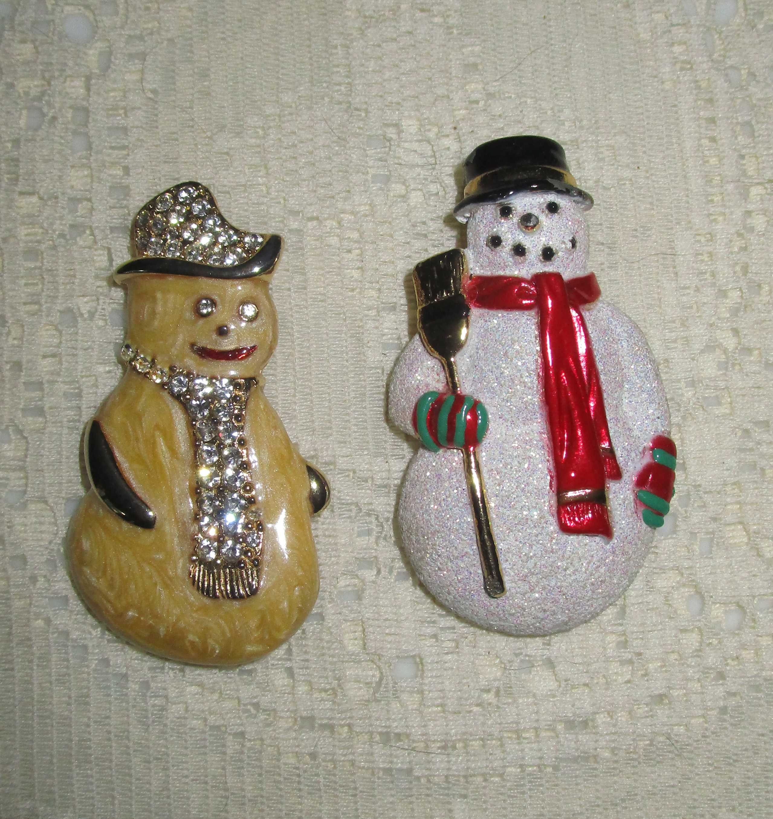 2 Snowman Brooches Snowman Pins Winter Jewelry Christmas | Etsy