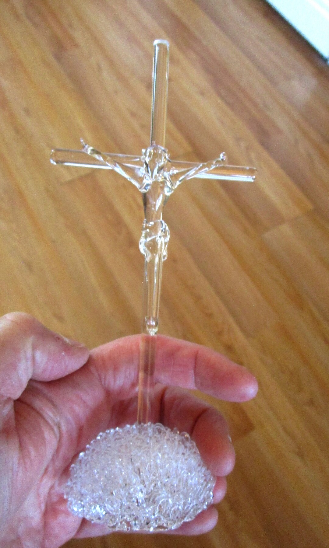 Glass Cross, Art Glass Cross, Blown Glass, Glass Crucifix, Vintage ...