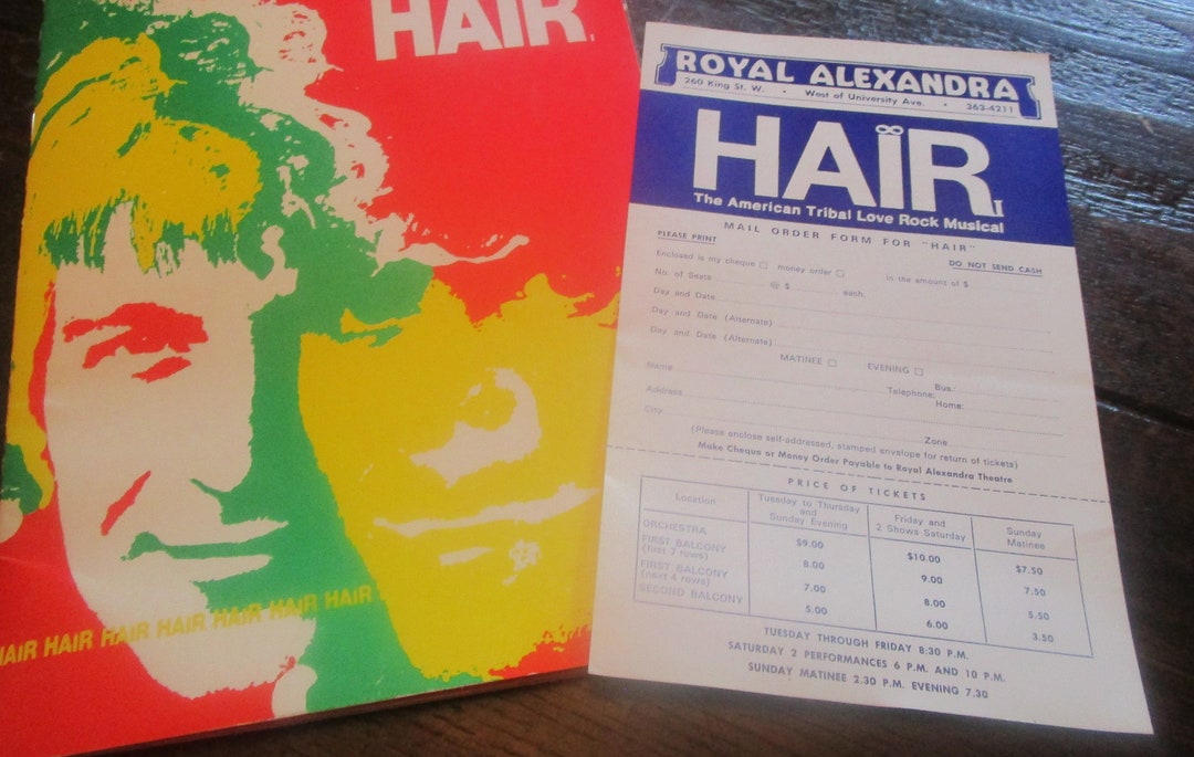 Rock Musical Hair, Souvenir Program, Rock Music Collectibles, Royal ...