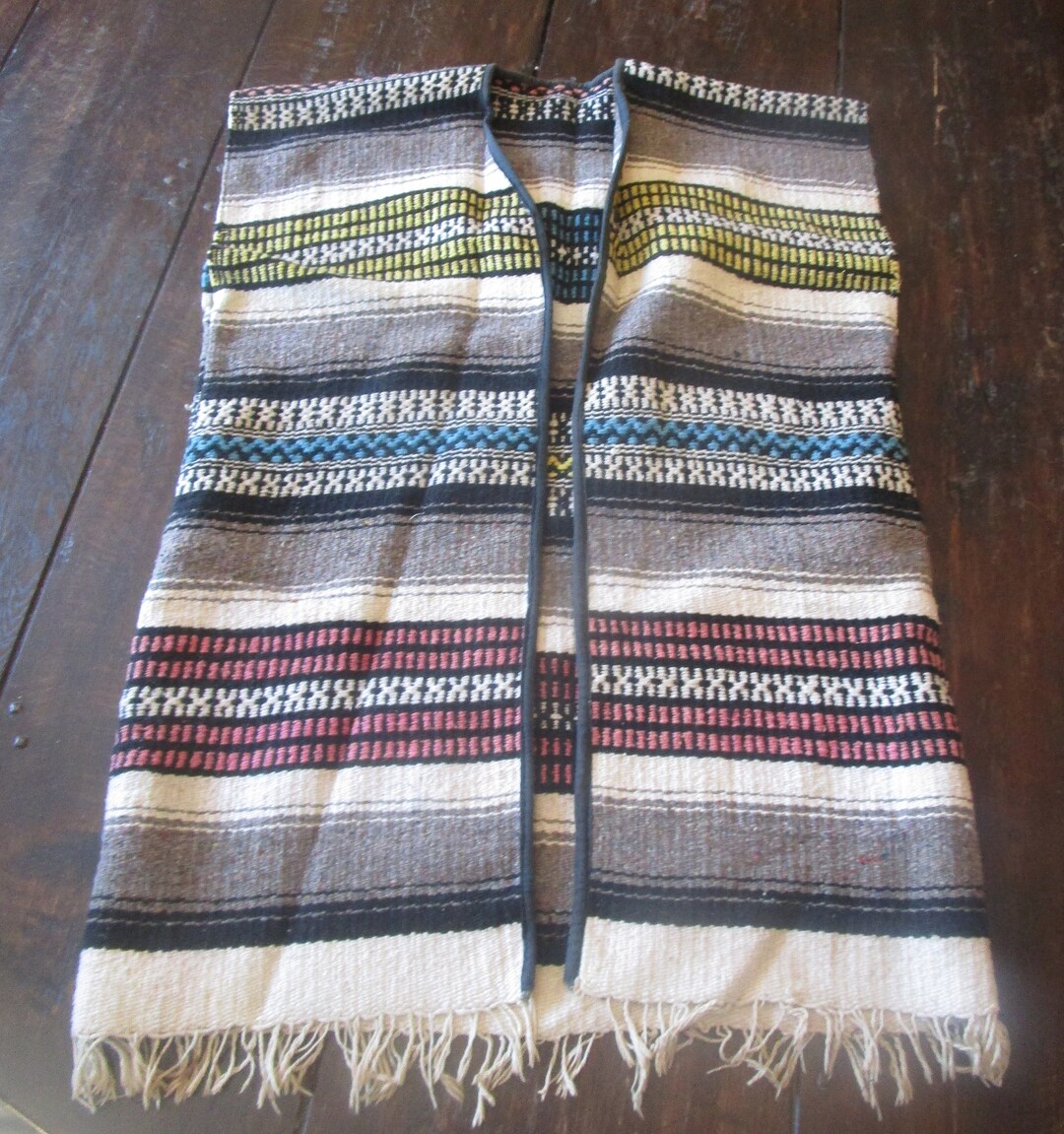 Woven Vest, Mexican Vest, Southwestern Clothing, Vintage Vest, Weaving ...