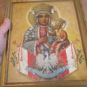 Framed Icon, Polish Icon, Madonna Picture, Wall Decor, Religious Decor ...