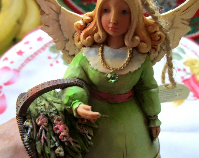 Jim Shore, August Angel, Peridot, Birthday Angels, Birthstone Angels ...