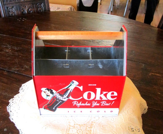Coke Caddy Galvanized Tin Coca Cola Coke Collectibles | Etsy