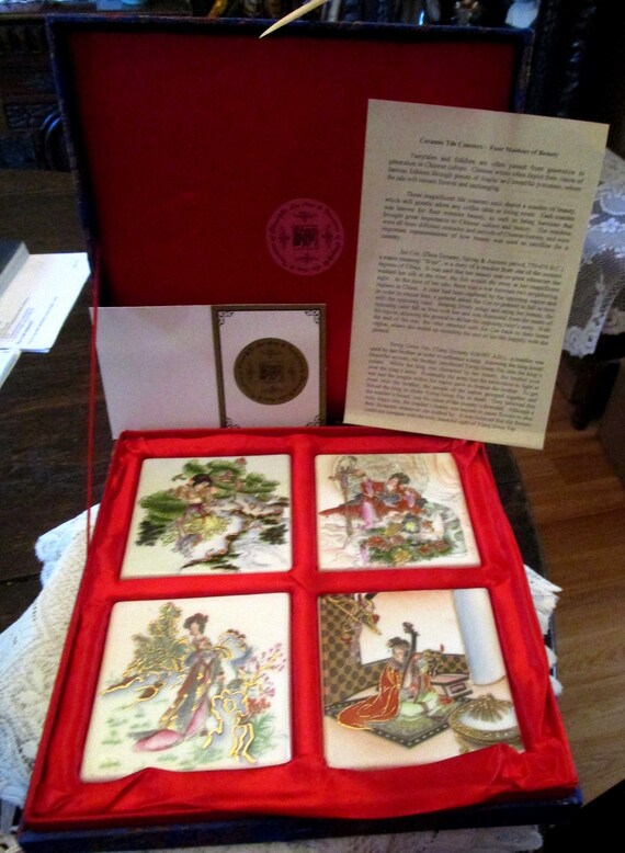 Chinese Coasters Maidens of Beauty Chinese Folklore Chinese - Etsy