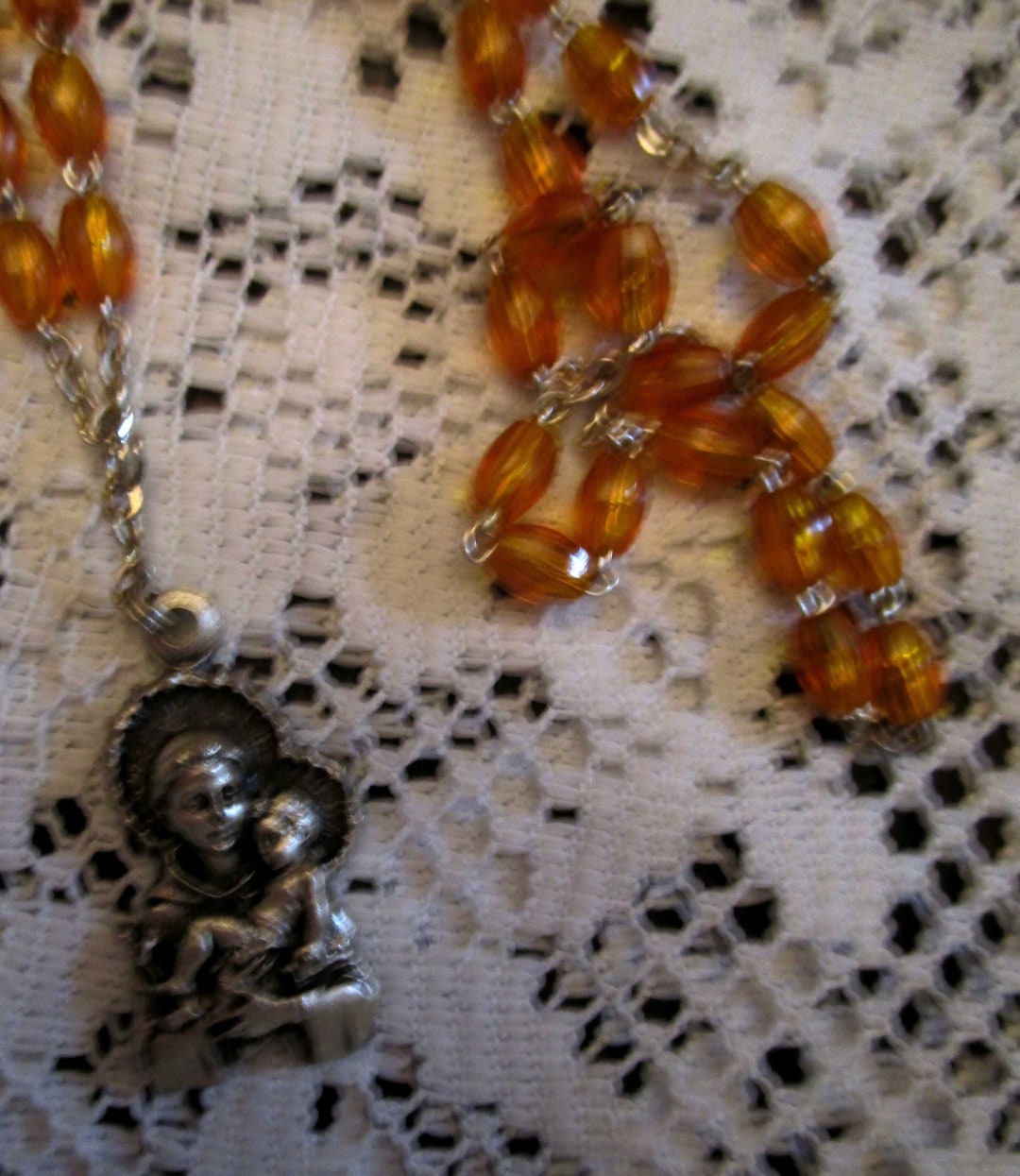 Vintage Rosary, St Francis, Yellow Rosary, Rosaries, Vintage Crucifix ...