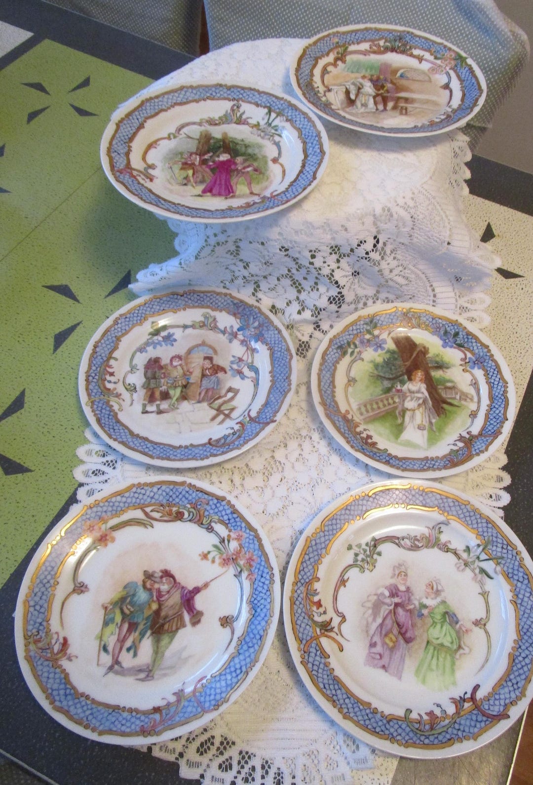 6, Shakespeare, Character Plates, Nippon Plates, Noritake, Thespian ...