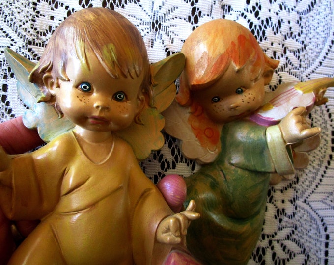 2, Italian Angels, Wall Angels, Religious Decor, Wall Decor, Vintage ...