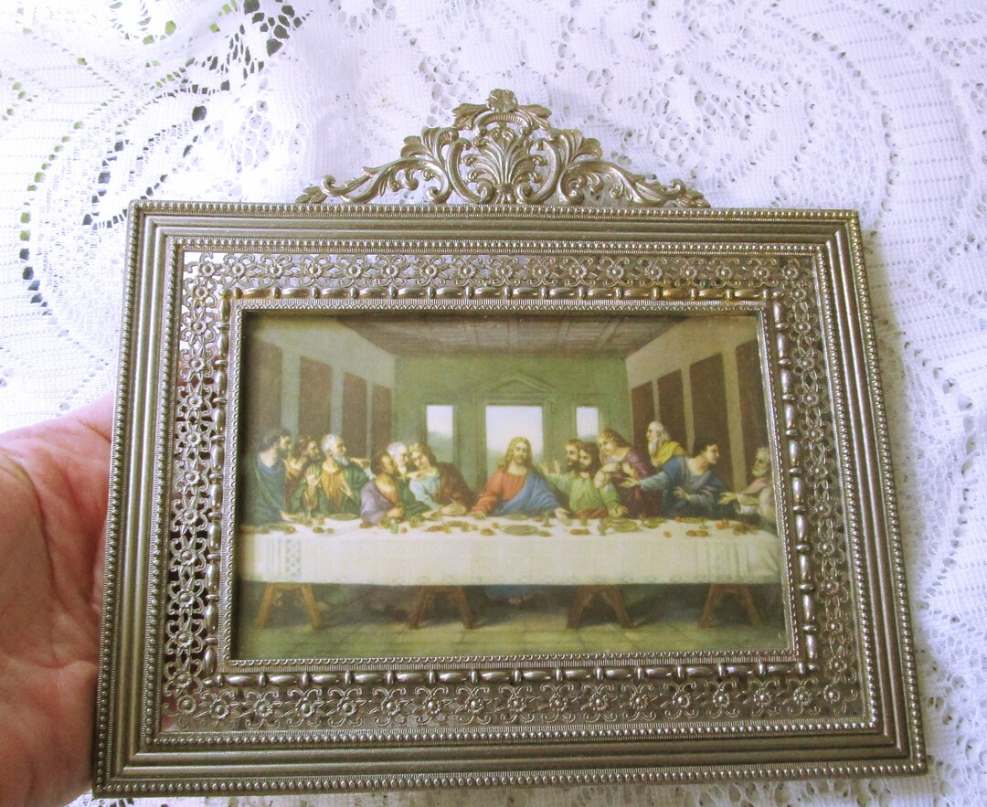 Last Supper, Metal Frame, Religious Decor, Vintage Religious, Wall ...