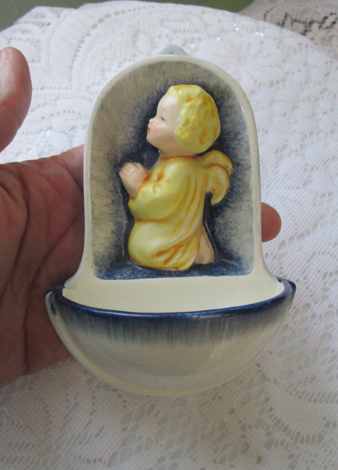 Holy Water Font, Hummel Font, Praying Angel, Angel Font, Religious Decor, Religious Hummels ...