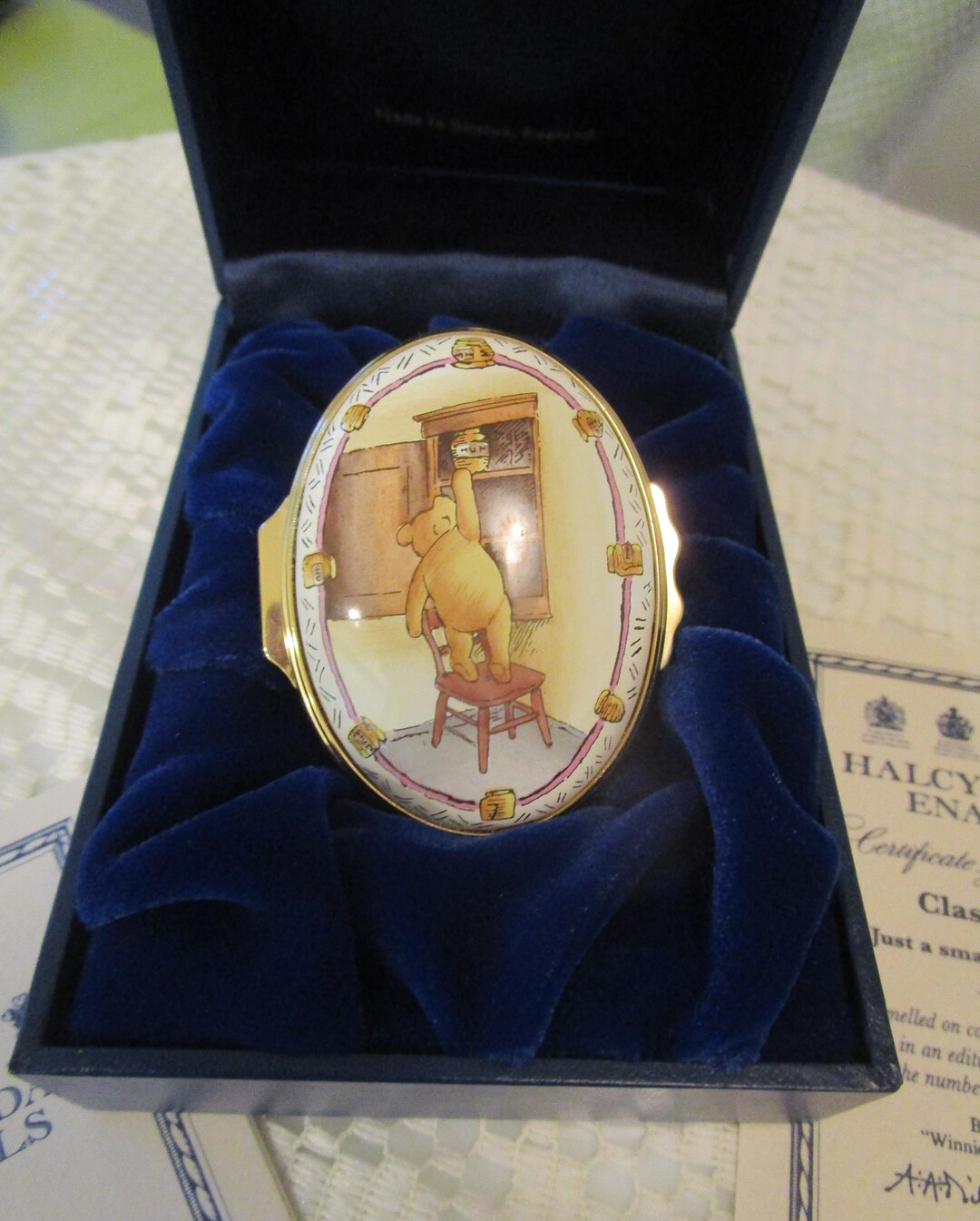 Halcyon Days, Enamel Box, Trinket Box, Pill Box, Winnie the Pooh, Honey ...
