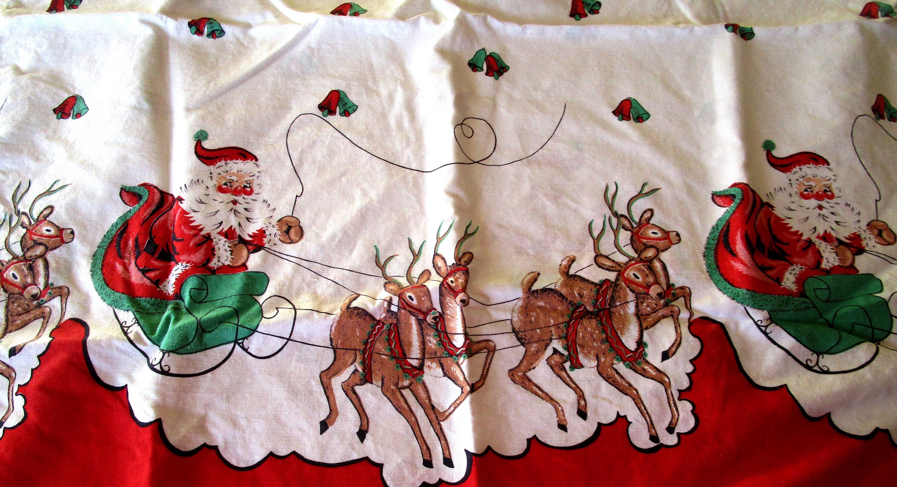 Santa Sack, Vintage Fabric, Christmas Bag, Christmas Fabric, Santa ...