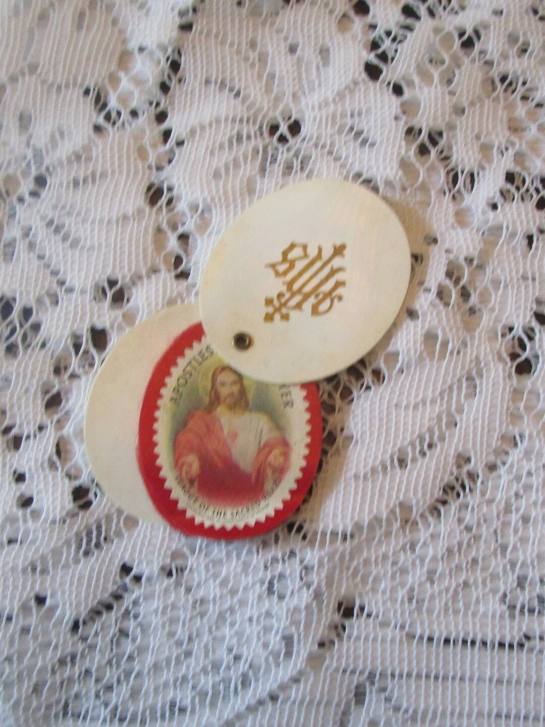 Celluloid Scapular Vintage Scapular Religious Trinkets - Etsy