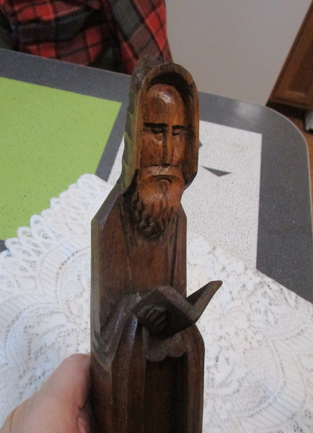 Carved Monk, Medieval Decor, Vintage Carving, Religious Carving, Monk ...