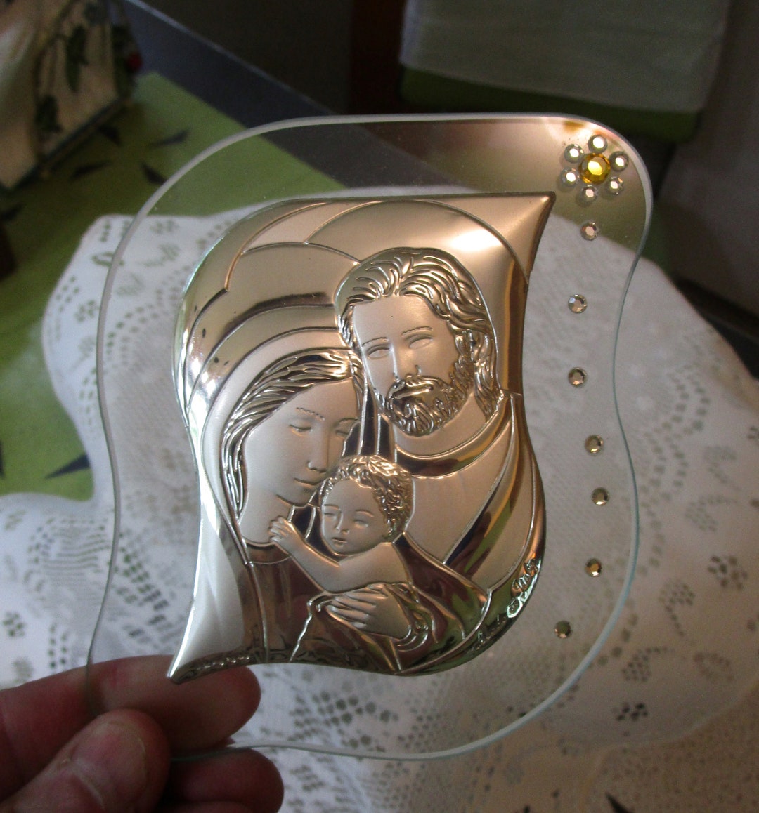 Silver Icon, Holy Family, Madonna, Religious Decor, Religious Gift ...