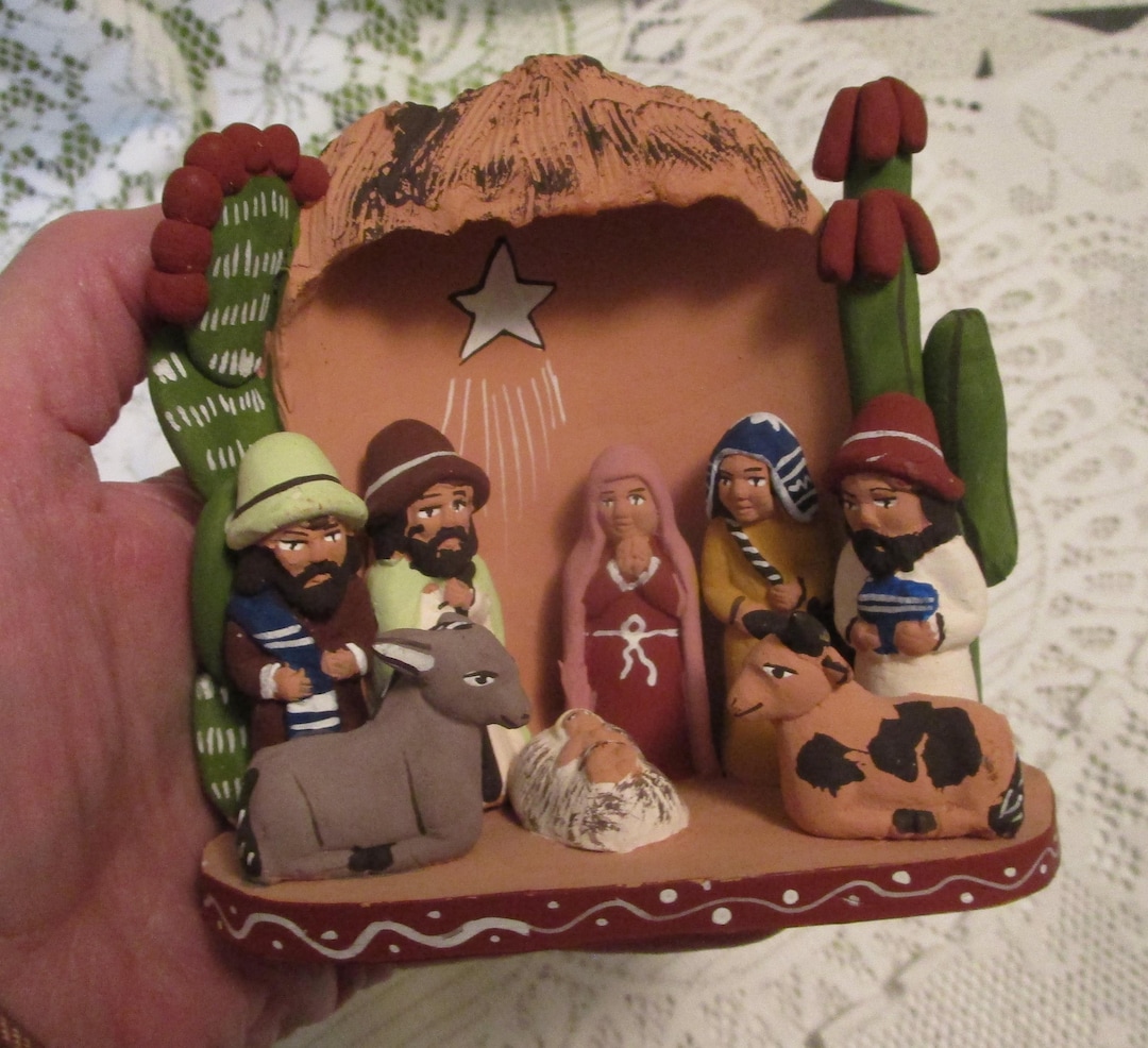 Peruvian Nativity, Clay Nativity, Folk Art, Nativity Figurine, Vintage ...