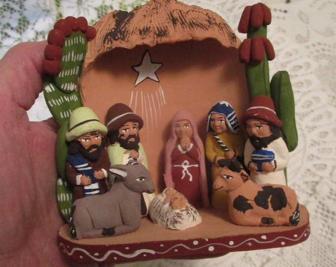 Peruvian Nativity, Clay Nativity, Folk Art, Nativity Figurine, Vintage ...