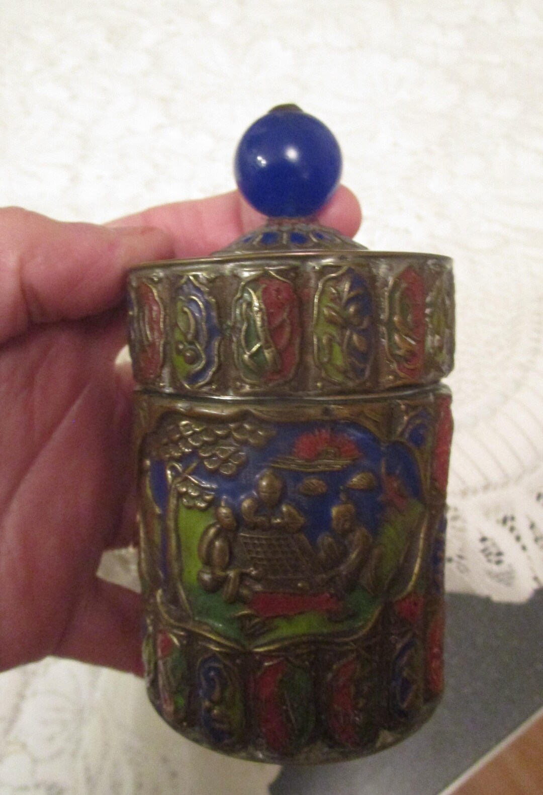Chinese Box, Enamel Box, Cobalt Glass, Chinese Antiques, Chinese Decor ...