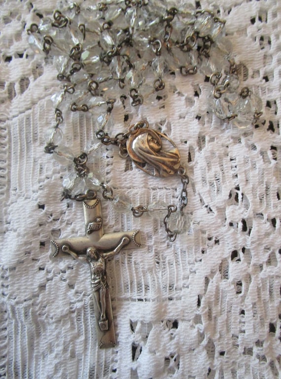 Sterling Rosary Creed Rosary Vintage Rosary Crystal Rosary - Etsy