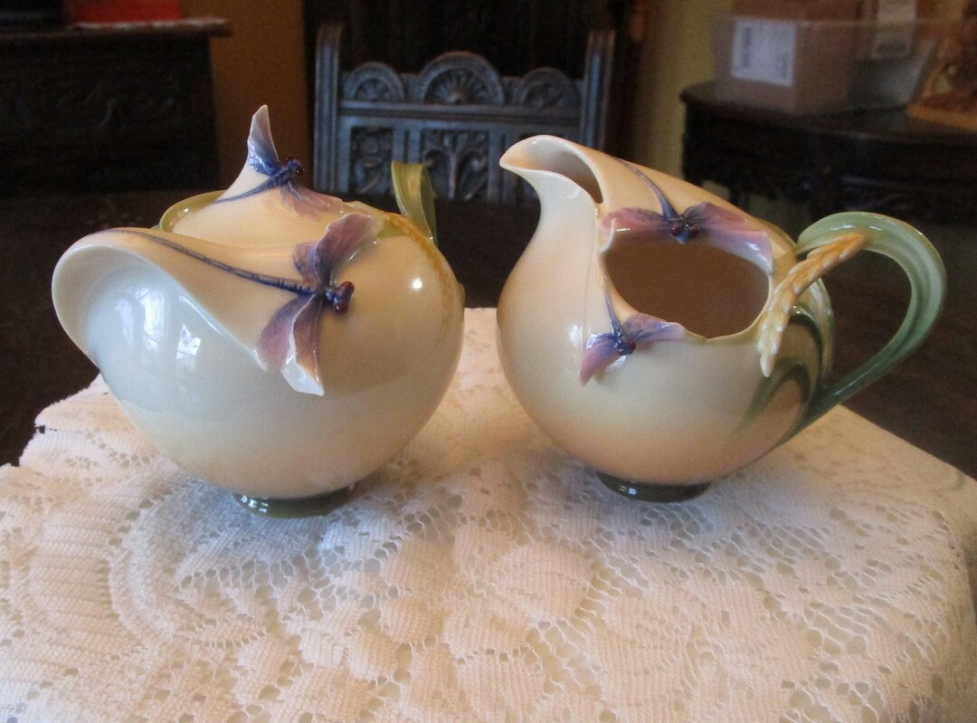Franz Creamer, Sugar Bowl, Franz Dragonfly, Franz Porcelain, Tea Party ...