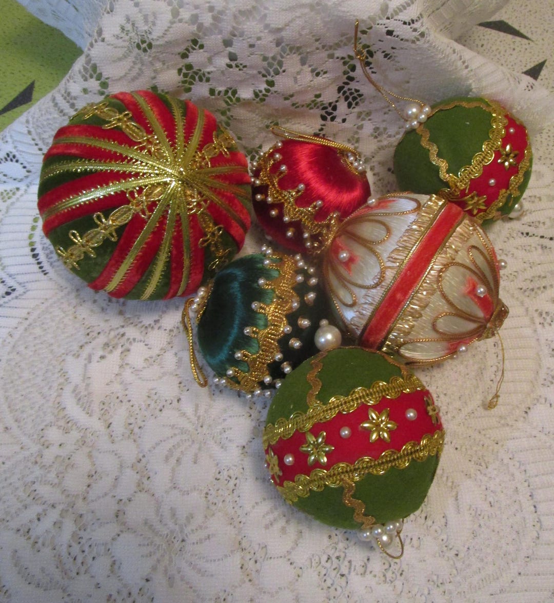 6, Styrofoam Ornaments, Push Pin Ornaments, Vintage Christmas ...