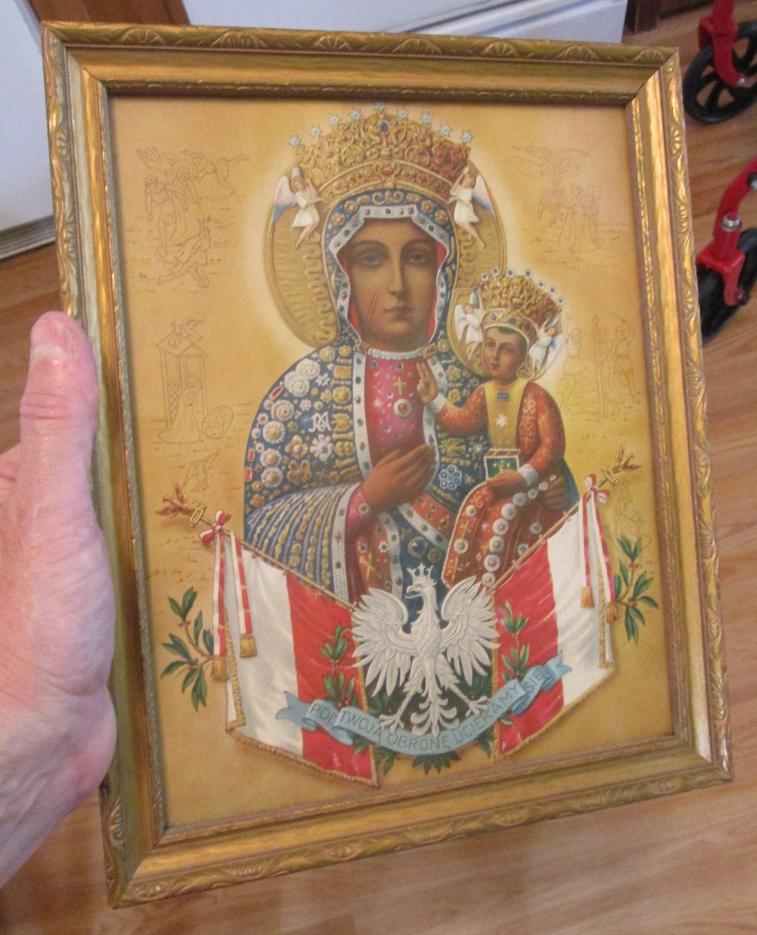 Framed Icon, Polish Icon, Madonna Picture, Wall Decor, Religious Decor ...