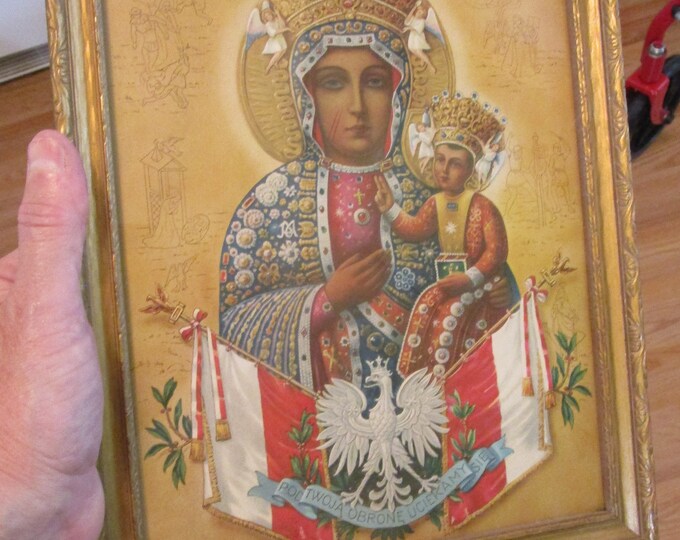 Framed Icon, Polish Icon, Madonna Picture, Wall Decor, Religious Decor ...
