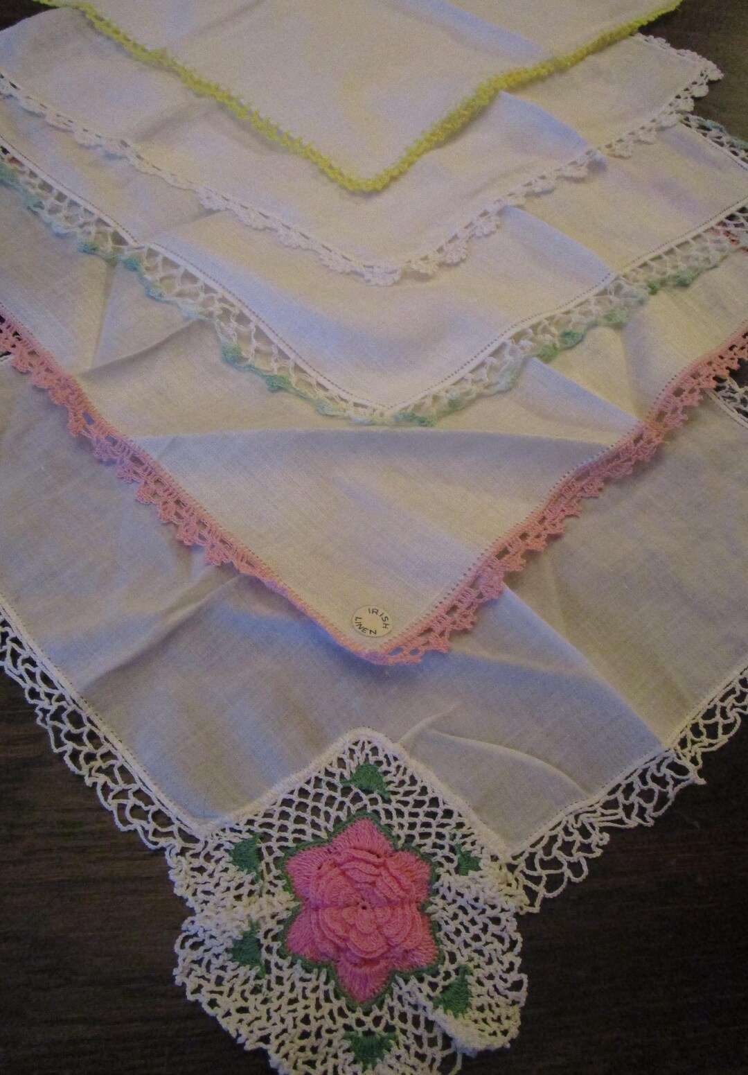 5, Crochet Edge Hankies, Vintage Hankies, Vintage Crochet ...