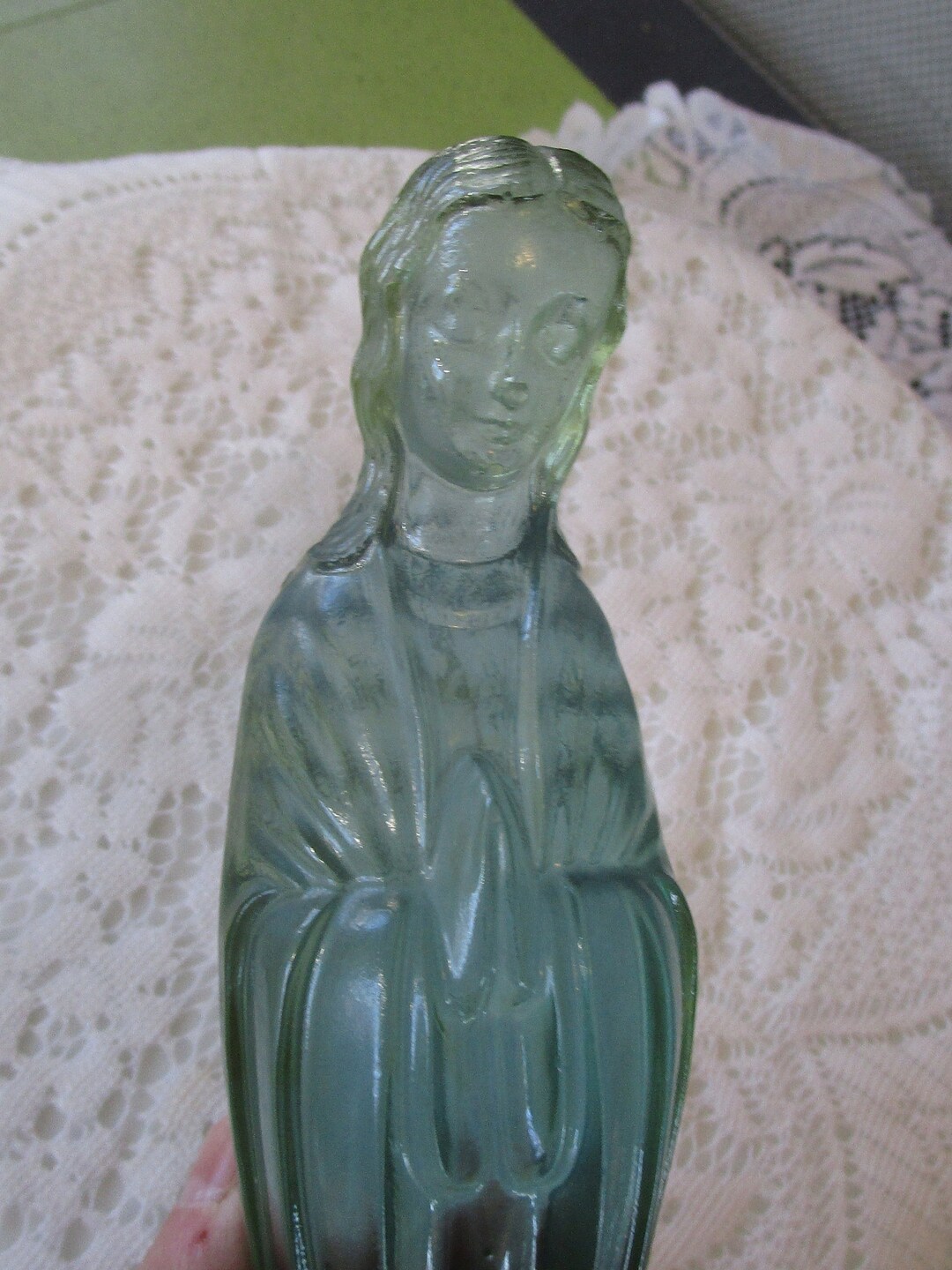 Glass Madonna, Madonna Figurine, Vintage Madonna, Religious Statuary ...