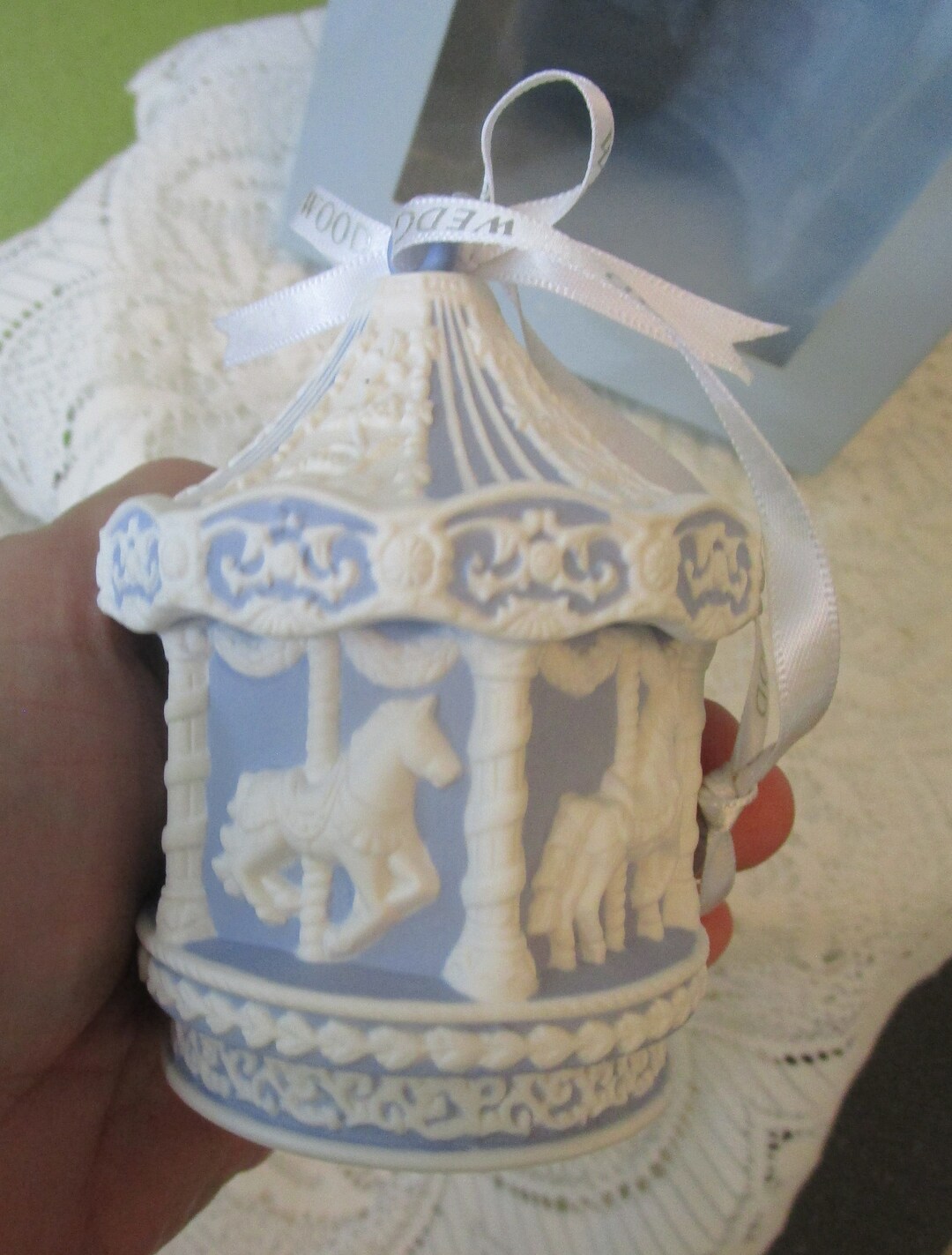 Wedgwood Ornament, First Christmas, Jasperware, Blue Ornament, Carousel ...