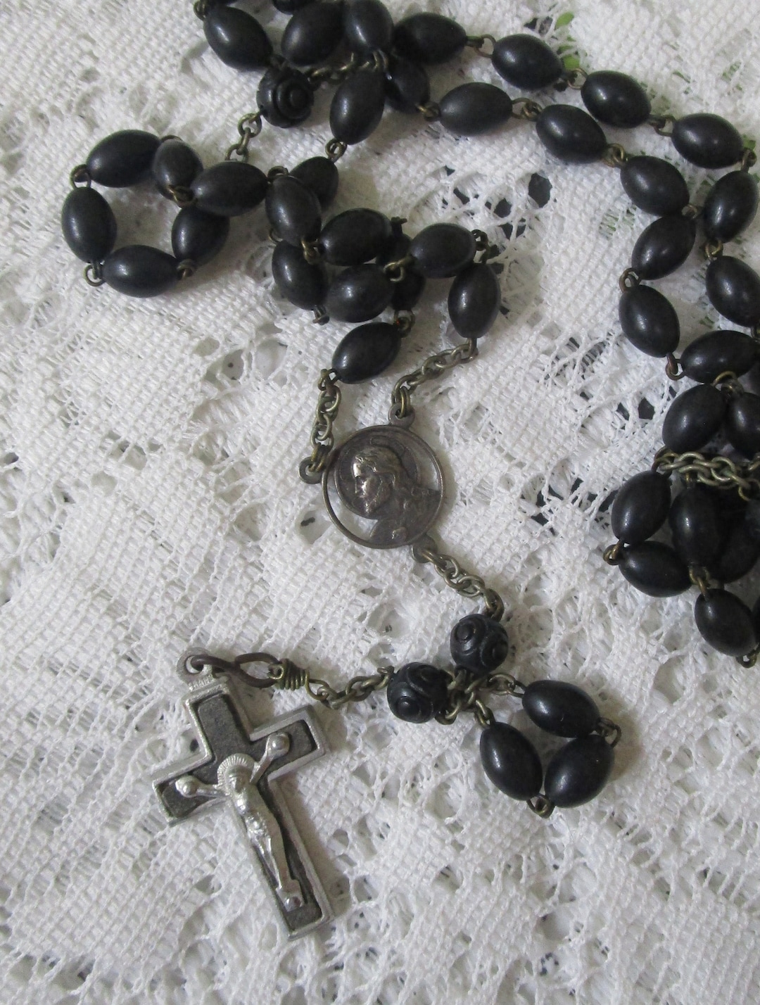 Italian Rosary, Vintage Rosary, Wooden Rosary, Antique Rosary, Prayer ...