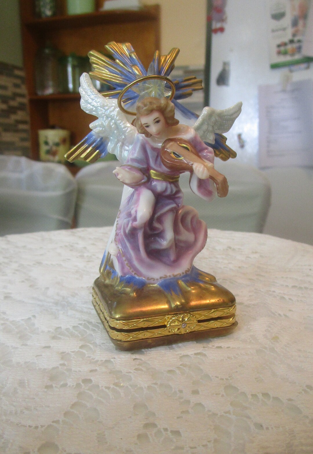 1990s, House of Faberge, Nativity, Trinket Box, Angel Box, 24K Trim ...