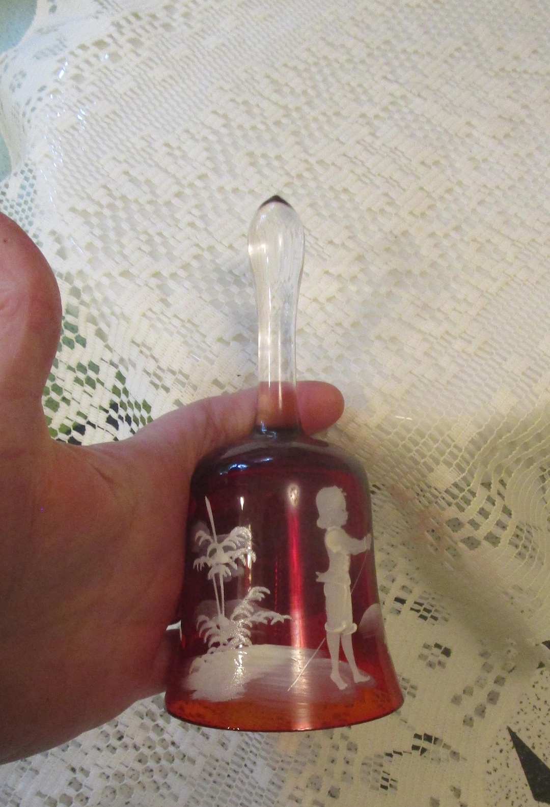 Mary Gregory, Glass Bell, Ruby Glass, Red Glass, Decorative Bells ...