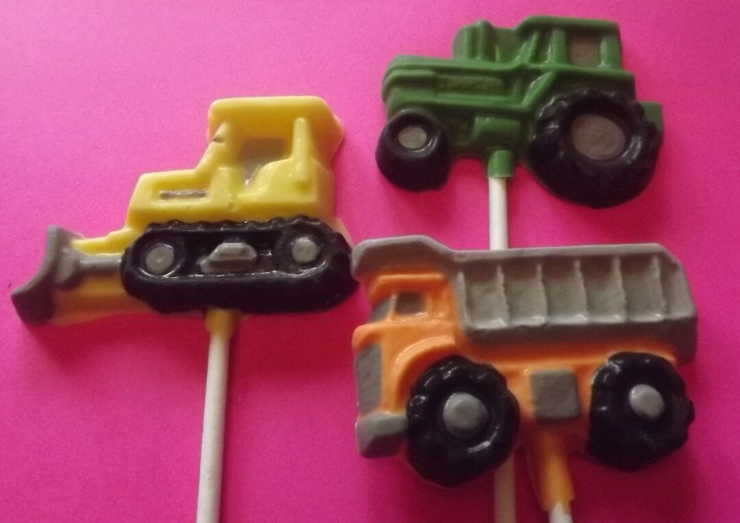 Construction Vehicles Chocolate Candy Lollipop Party Favors - Etsy