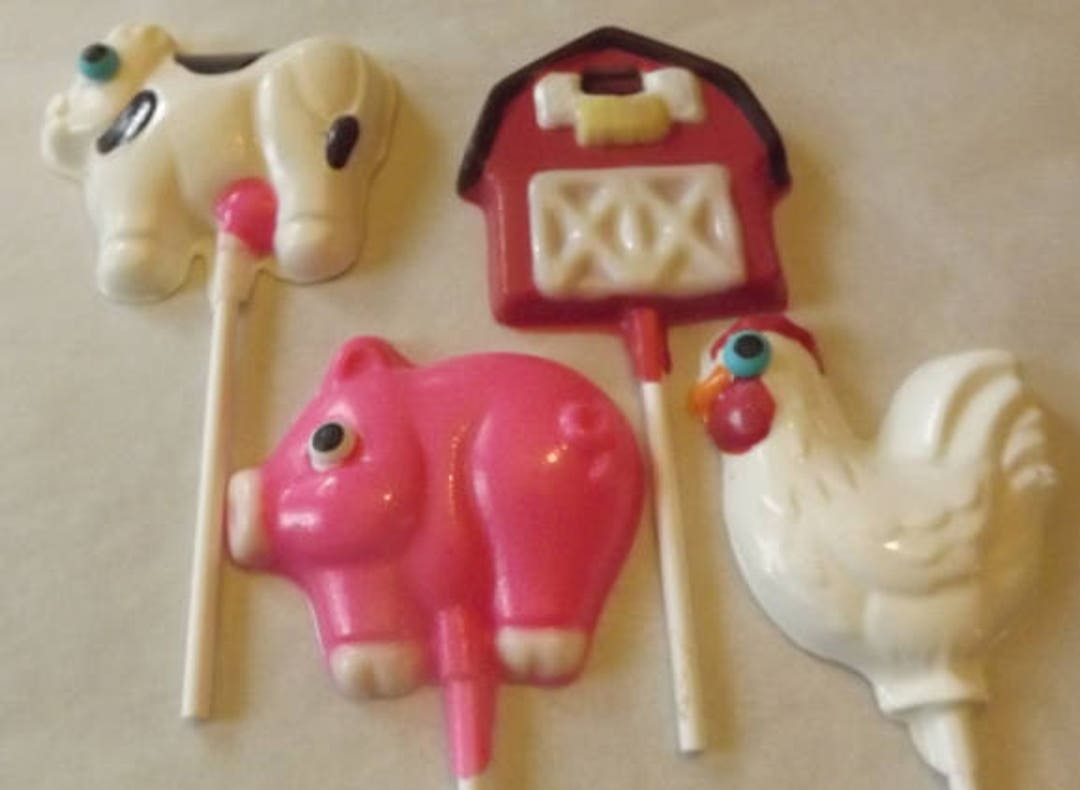 Farm Animals Chocolate Candy Lollipop Kids 4-H Party Treat - Etsy