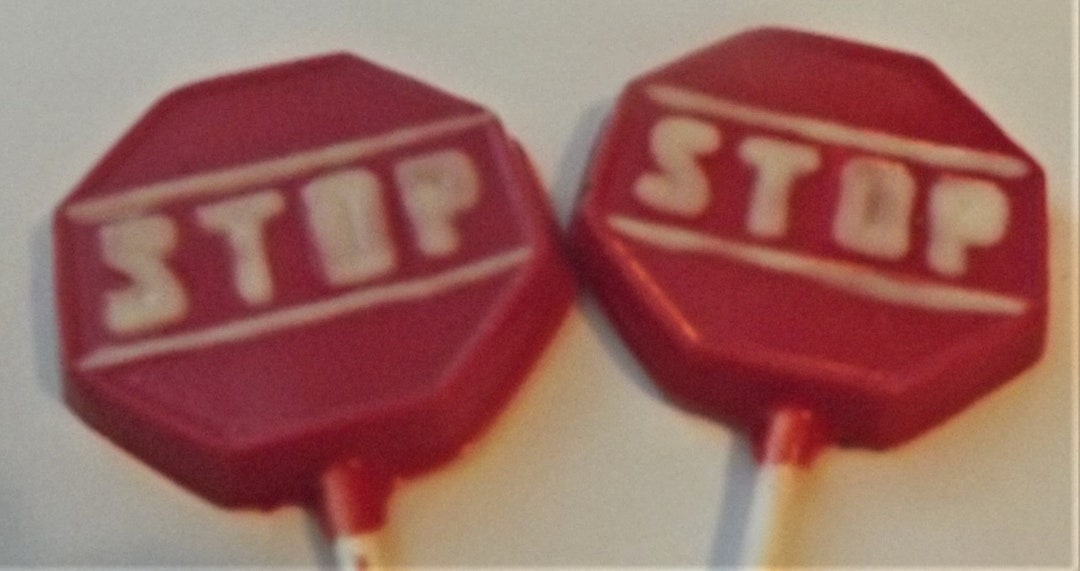 Chocolate Stop Signs Chocolate Candy Favor Lollipops - Etsy