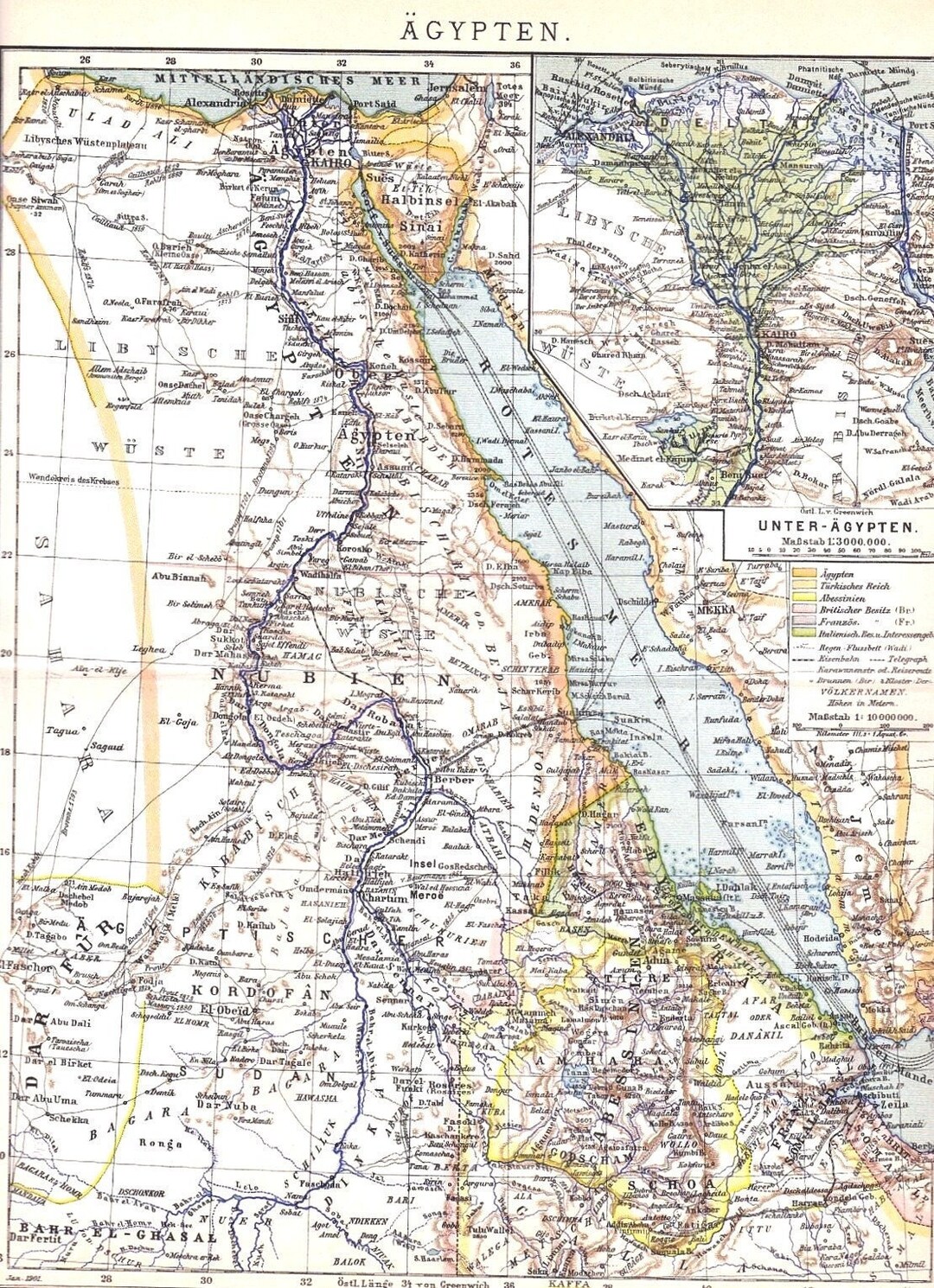 1901 Egypt at the Age of the British Protectorate at the Beginning of ...