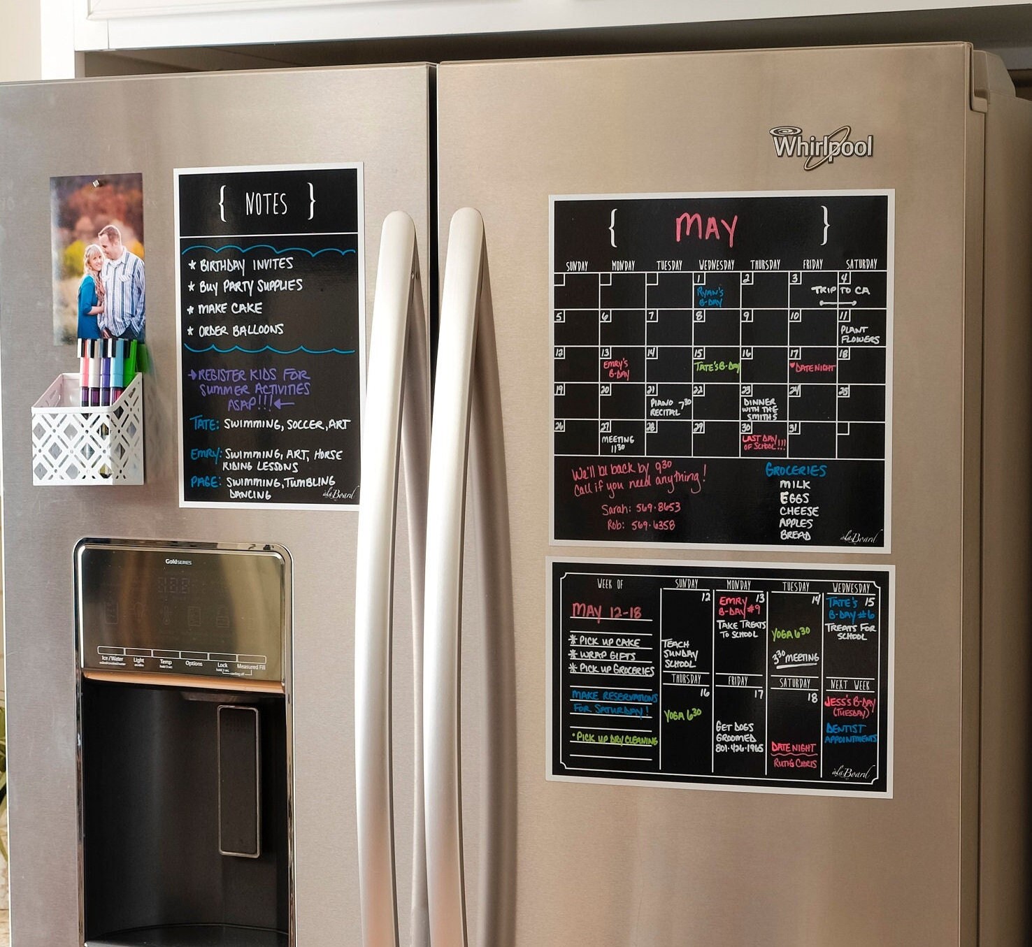Dry Erase Calendar Command Center Fridge Weekly Planner | Etsy