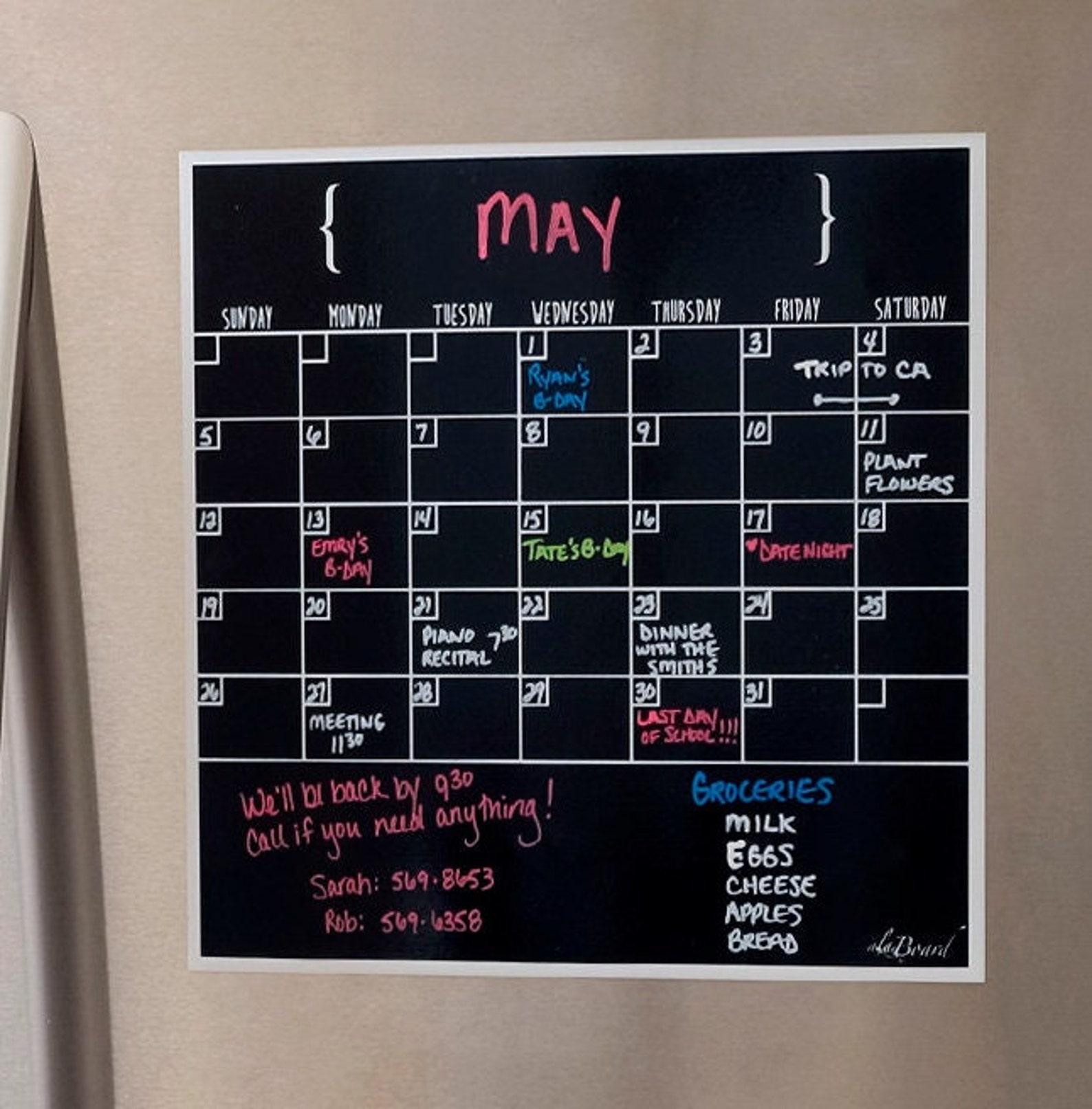Dry Erase Calendar Command Center Monthly Whiteboard - Etsy