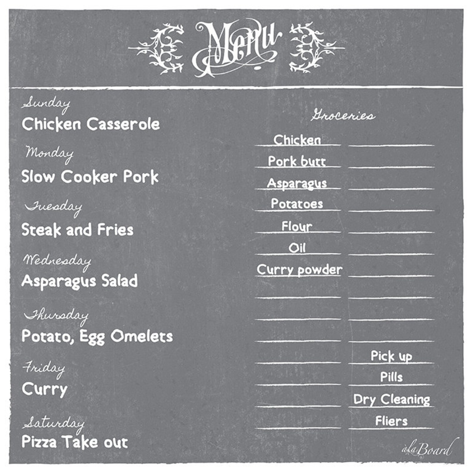 Dry Erase Menu, Meal Planner, Dinner Menu, Fridge Magnet - Etsy