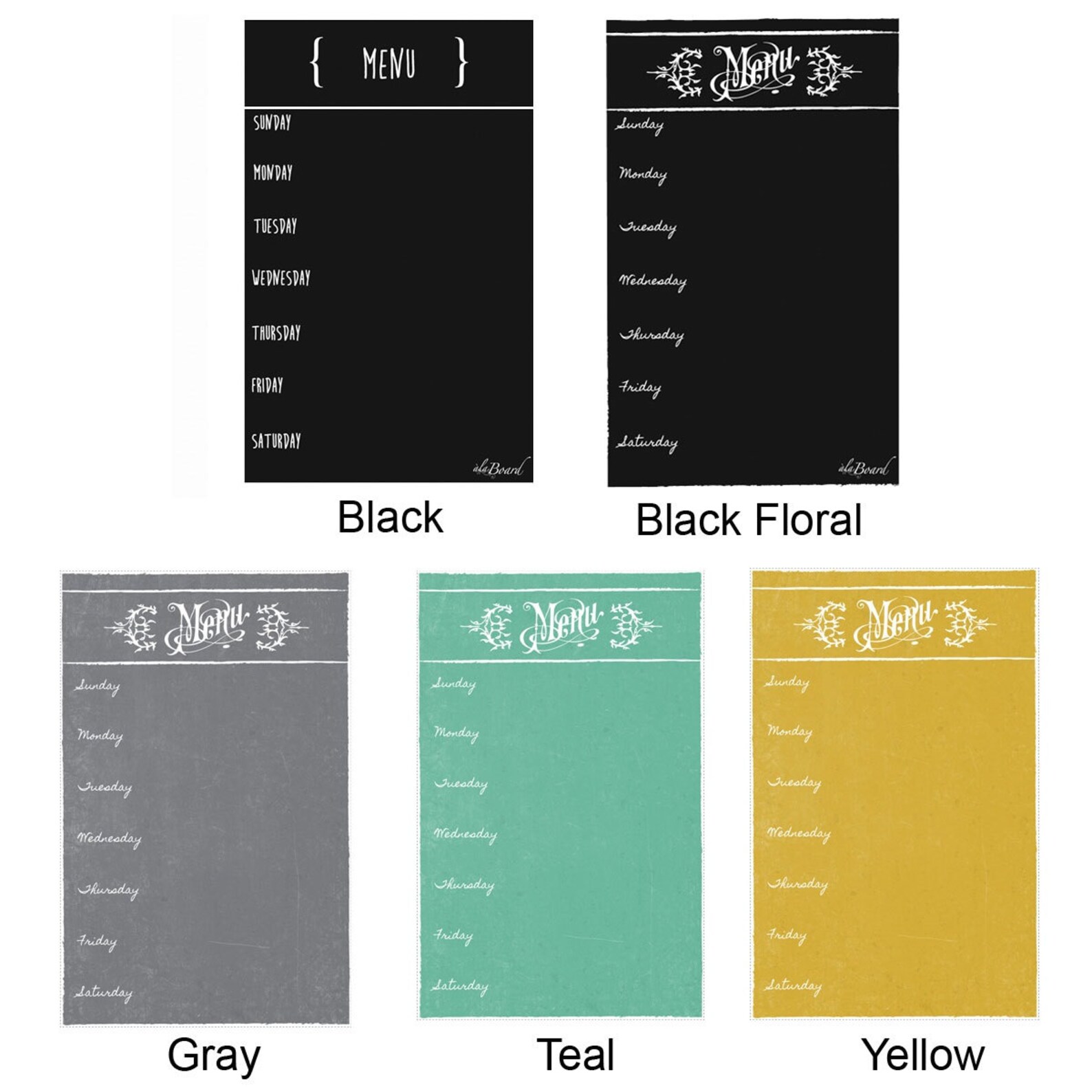 Meal Planner Dry Erase Menu - Etsy