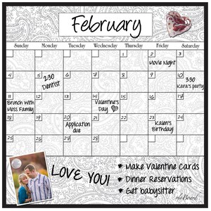 Dry Erase Calendar, Perpetual Calendar, Fridge Magnet, Fridge Calendar ...