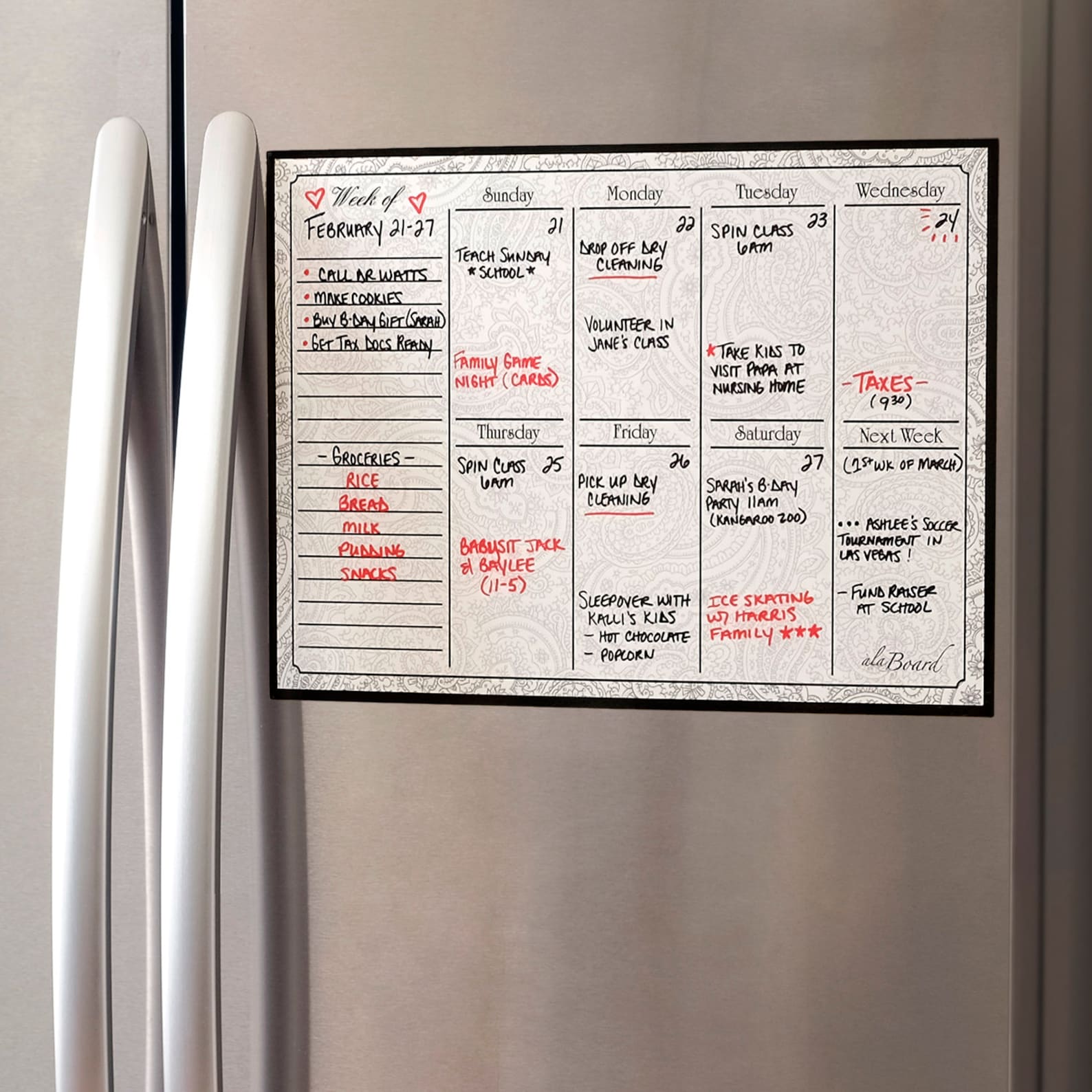 Large Weekly Planner Fridge Magnet Dry Erase Calendar Daily - Etsy