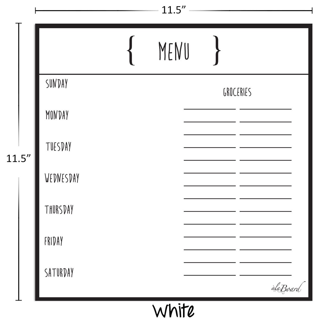 Menu Board Meal Planner Board | Etsy