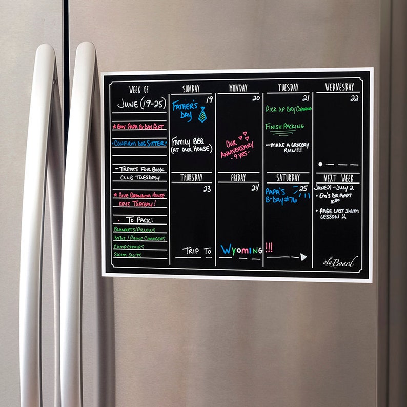 Weekly Fridge Calendar Fridge Calendar Dry Erase Calendar - Etsy