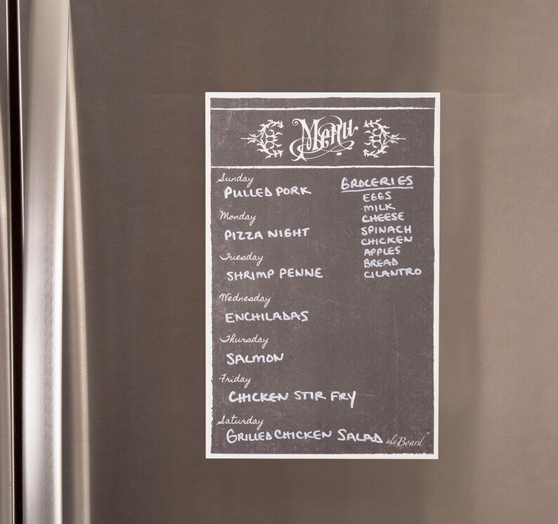 Dry Erase Weekly Menu Meal Planner Fridge Menu Kitchen Menu - Etsy