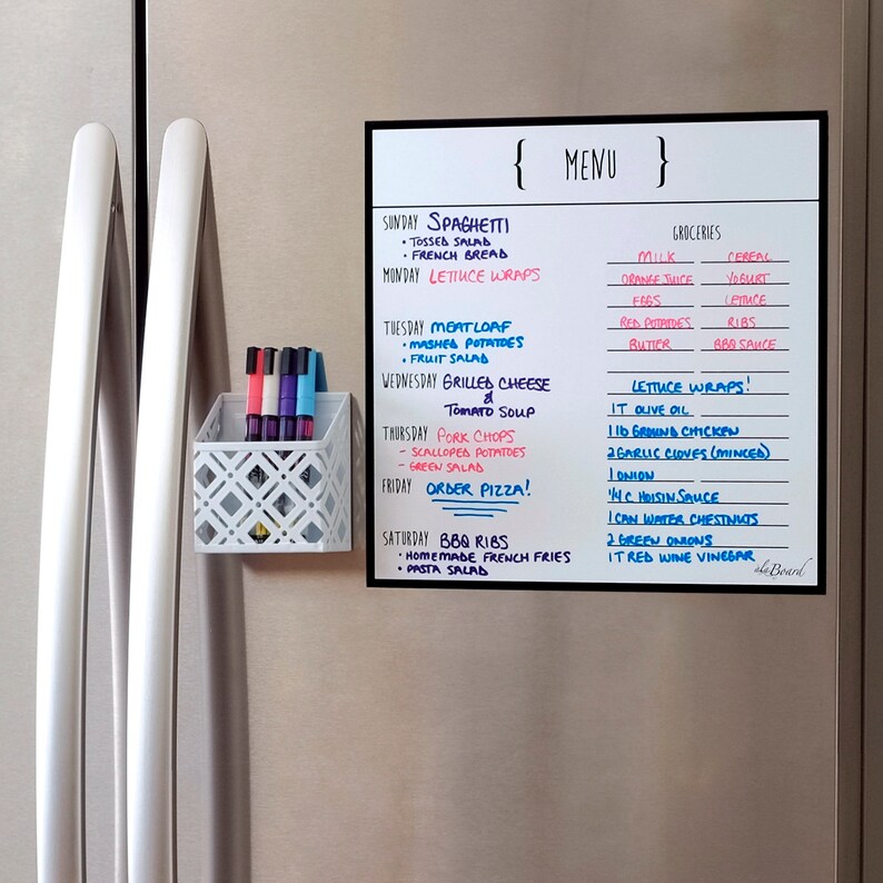 Meal Planner Magnetic Menu Fridge Menu Dry Erase Board - Etsy