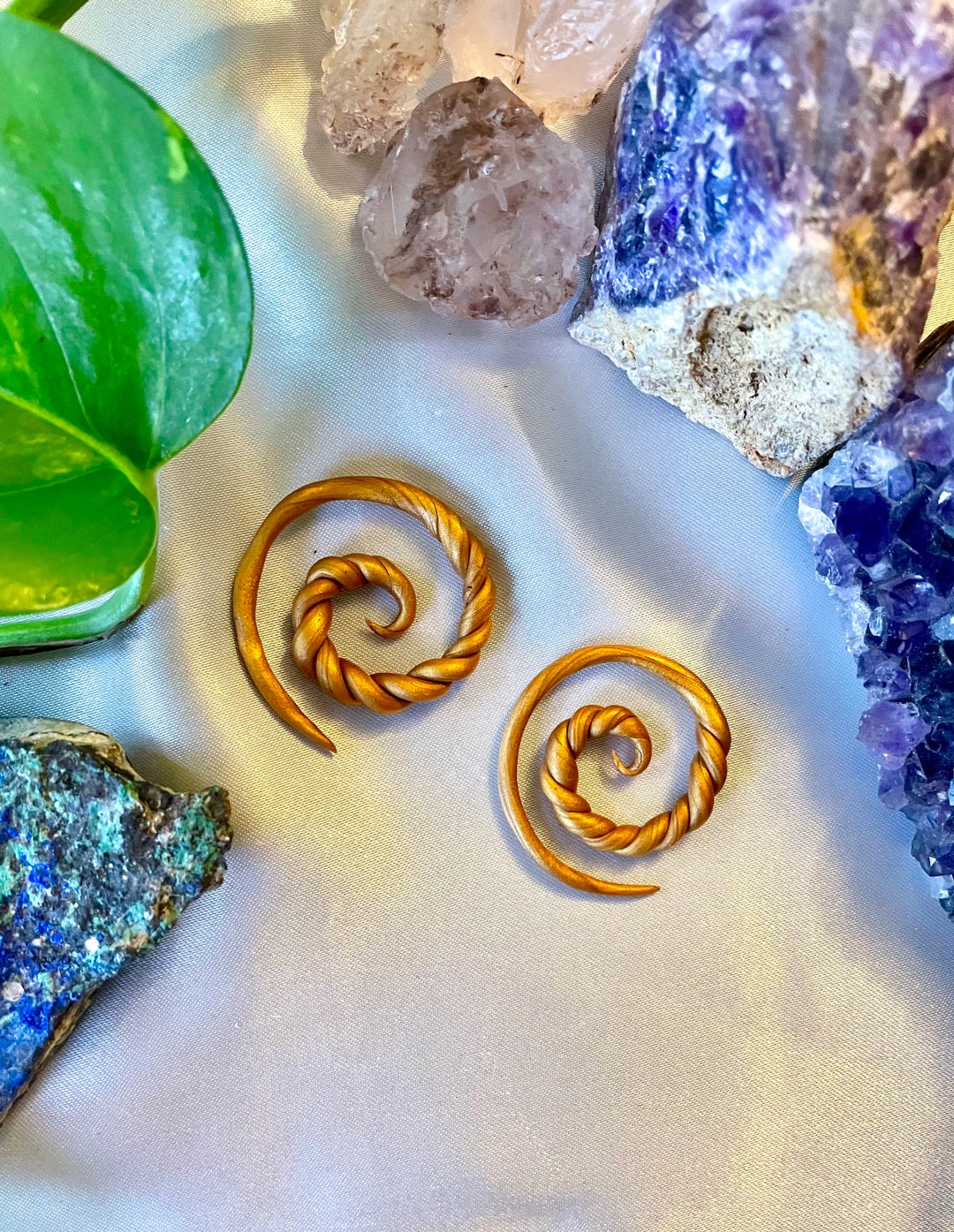 Starter Set Twisted Spiral Gauge Earrings 3 Pairs Included 12g 10g 8g ...