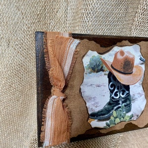 Cowboy Boots Wood Plaque, Western Decor, Rodeo Boots, Cattle Roping ...