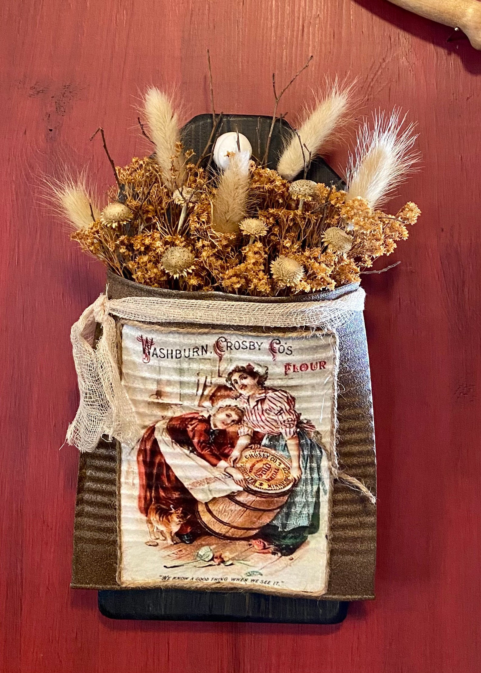 Primitive Wall Pocket Pocket Posey Primitive Kitchen - Etsy