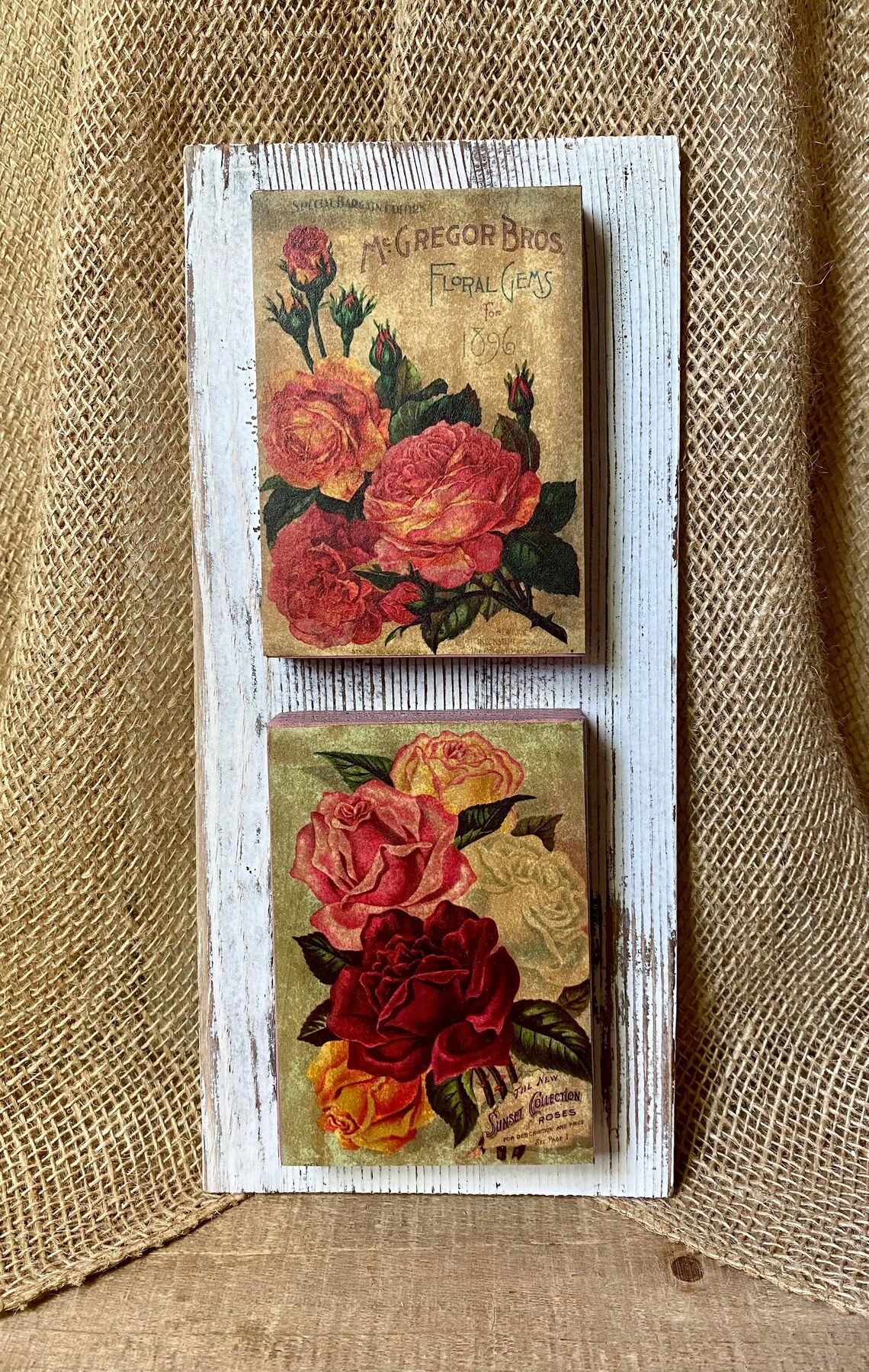 Roses Wood Board Cottage Theme Decor Seed Packet Rose - Etsy